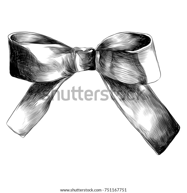Bow Decoration On Neck Red Sketch Stock Vector (Royalty Free) 751167751 ...