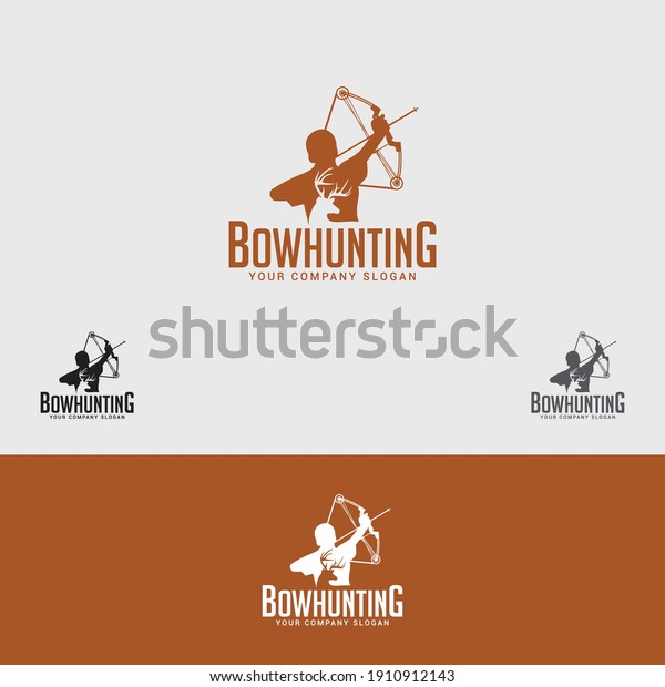 Bow Hunting Logo Design Vector Template Stock Vector (Royalty Free ...
