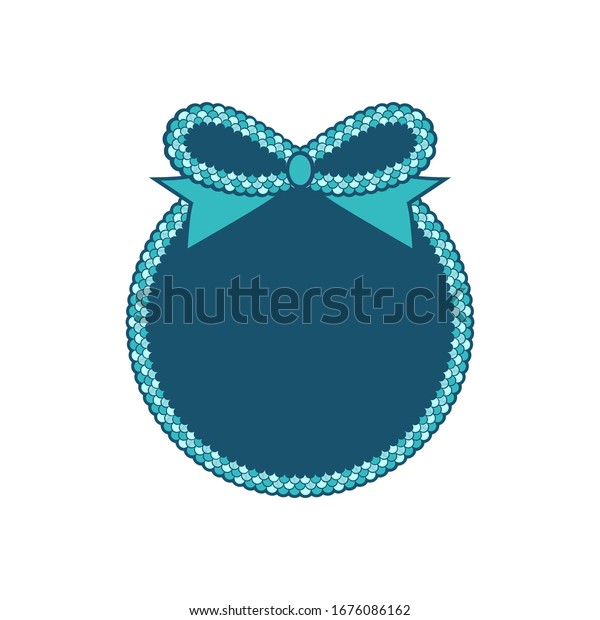 Bow Mermaid Scales Circle Frame Vector Stock Vector (Royalty Free ...