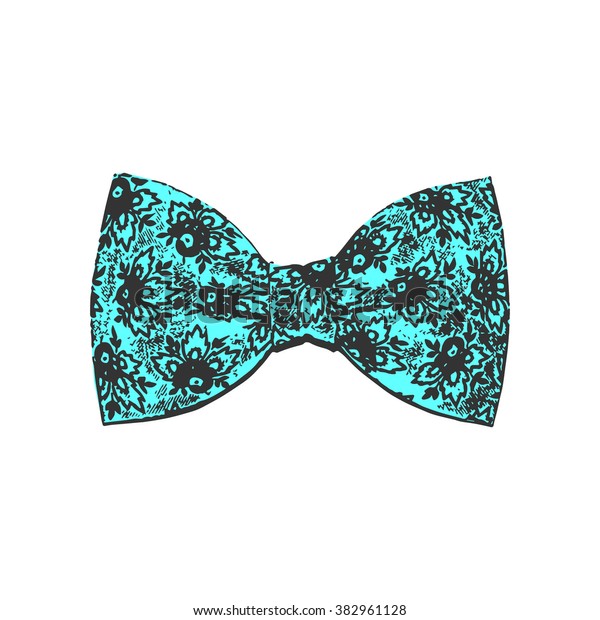 Bow Tie Blue Color Vector Illustration Stock Vector (Royalty Free ...