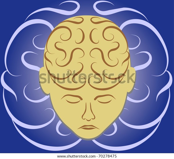 Bowed Head Bowed Head Depiction Brain Stock Vector (Royalty Free ...
