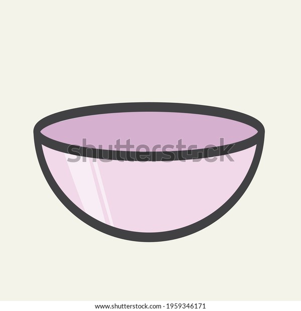 Bowl Flat Design Outline Bowl Stock Vector (Royalty Free) 1959346171 ...