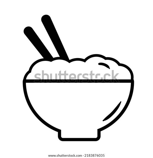 Bowl Rice Icon Graphic Vector Illustration Stock Vector (Royalty Free ...