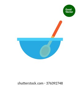 1,362 Mixing Bowl With Spoon Icon Images, Stock Photos & Vectors ...