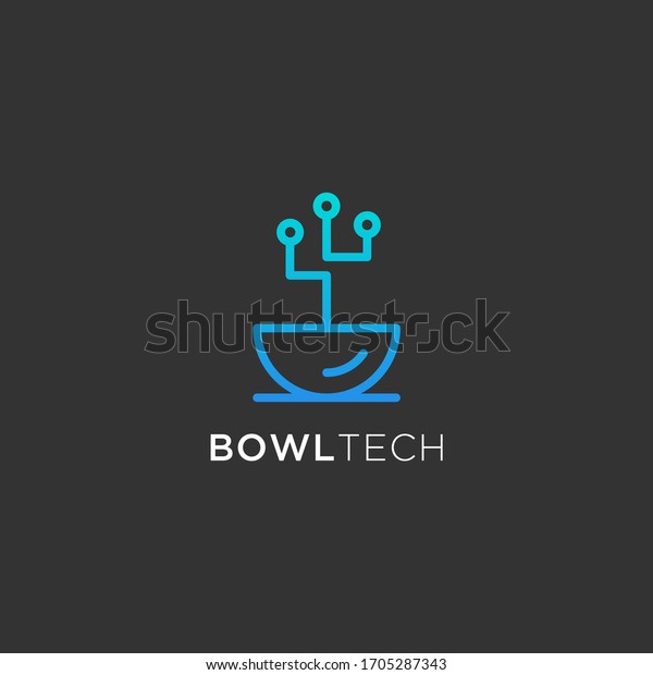 Bowl Tech Logo Design Vector Template Stock Vector (Royalty Free ...