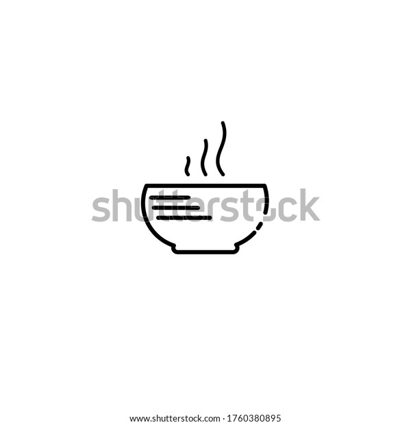 Bowl Vector Line Icon Monoline Signs Stock Vector (Royalty Free ...