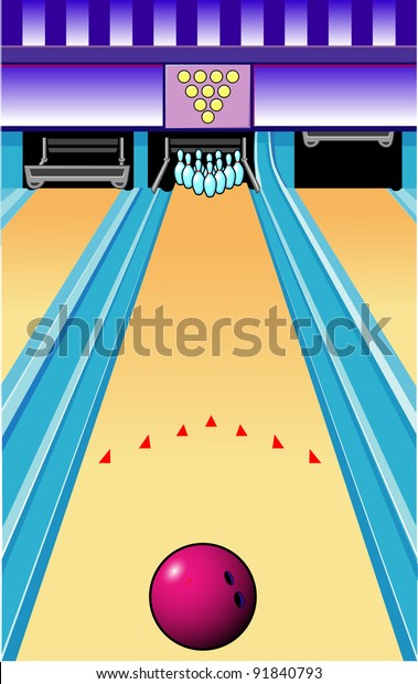 Bowling Alley Stock Vector (Royalty Free) 91840793