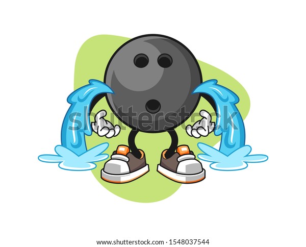 Bowling Ball Cry Cartoon Mascot Character Stock Vector (Royalty Free ...