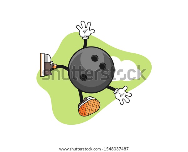 Bowling Ball Fall Sky Cartoon Mascot Stock Vector (Royalty Free ...