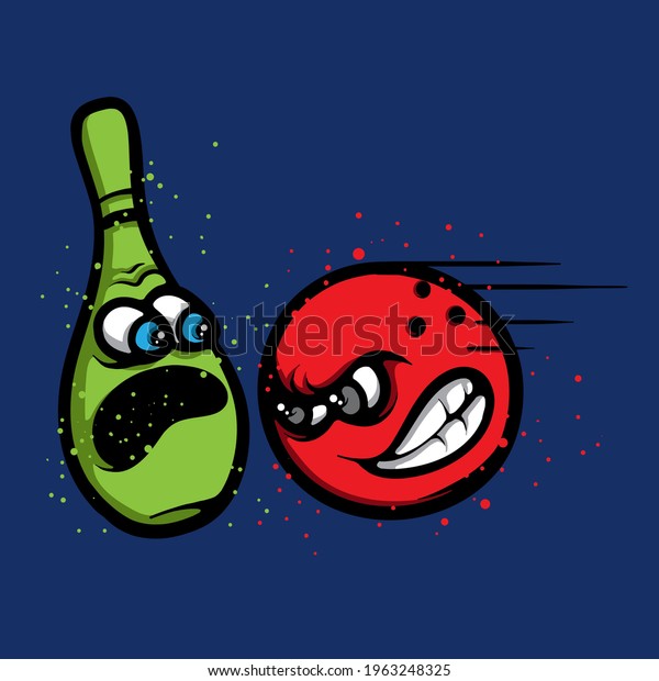 Bowling Ball Hitting Hard Pin Scarred Stock Vector (Royalty Free ...
