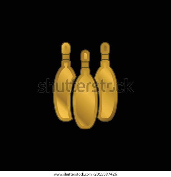 Bowling Cones Silhouette Gold Plated Metalic Stock Vector (Royalty Free ...