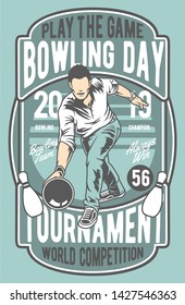 Bowling Day Poster Template Design Stock Vector (Royalty Free ...