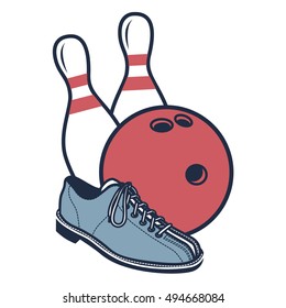 Bowling Elements Vector Illustration Isolated On Stock Vector (Royalty ...
