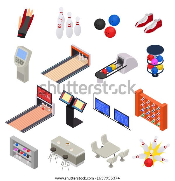 Bowling Game Sign 3d Icon Set Stock Vector (Royalty Free) 1639955374 ...
