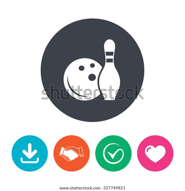 Bowling Game Sign Icon Ball Pin Stock Vector (Royalty Free) 337749821 ...