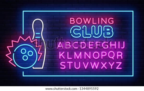 Bowling Neon Sign Vector Neon Frame Stock Vector (Royalty Free ...