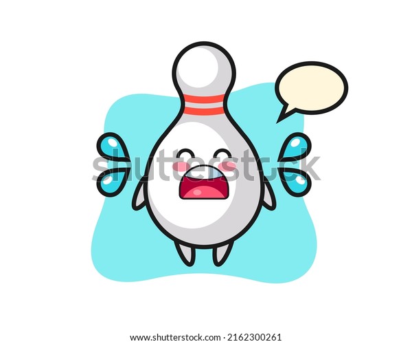 Vektor Stok Bowling Pin Cartoon Illustration Crying Gesture Tanpa Royalti 2162300261
