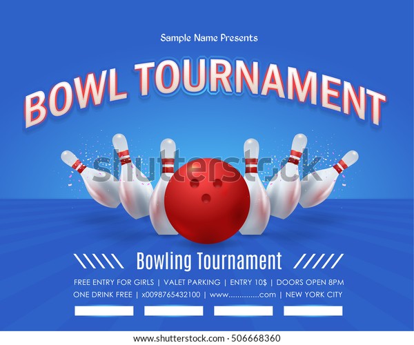 Bowling Poster Vector Background Bowl Event Stock Vector (Royalty Free ...