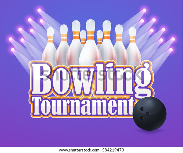 Bowling Poster Vector Colorful Background Bowl: เวกเตอร์สต็อก (ปลอดค่า ...