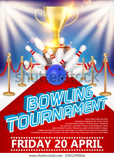 Bowling Tournament Poster Design Template Vector Stock Vector (Royalty ...