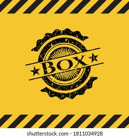 Box Black Grunge Emblem Inside Yellow Stock Vector (Royalty Free ...