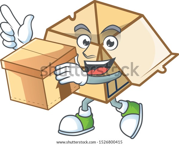 Box Cardboard Open Character Mascot Shape Stock Vector (Royalty Free ...