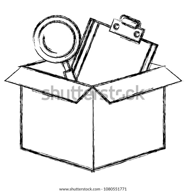 Box Carton Checklist Magnifying Stock Vector (Royalty Free) 1080551771 ...