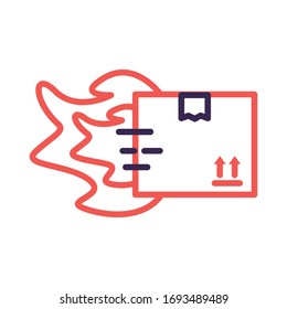 Box Carton Packing On Fire Line Stock Vector (Royalty Free) 1693489489 ...