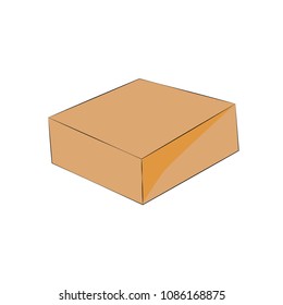 Brown Box Cartoon Vector Illustration Hand: vector de stock (libre de ...