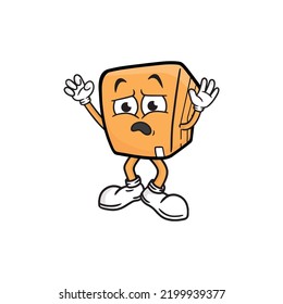 Box Character Cartoon Mascot Vector Illustration Stock Vector (Royalty ...