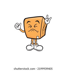 Box Character Cartoon Mascot Vector Illustration Stock Vector (Royalty ...
