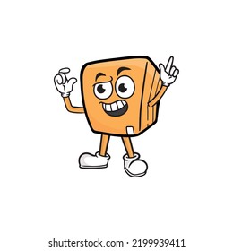Box Character Cartoon Mascot Vector Illustration Stock Vector (Royalty ...