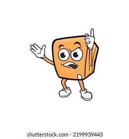 Box Character Cartoon Mascot Vector Illustration Stock Vector (Royalty ...
