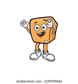 Box Character Cartoon Mascot Vector Illustration Stock Vector (Royalty ...