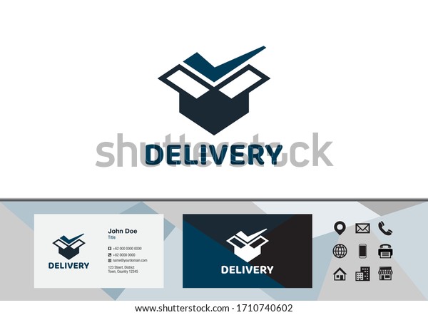 Box Check Mark Logo Business Card Stock Vector (Royalty Free) 1710740602