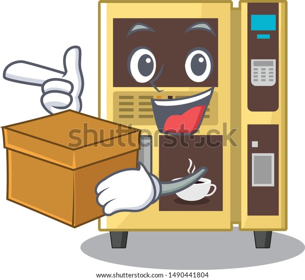 Box Coffee Vending Machine Cartoon Shape Stock Vector (Royalty Free ...