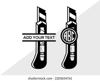 Box Cutter Monogram Svg Printable Vector Stock Vector (Royalty Free ...