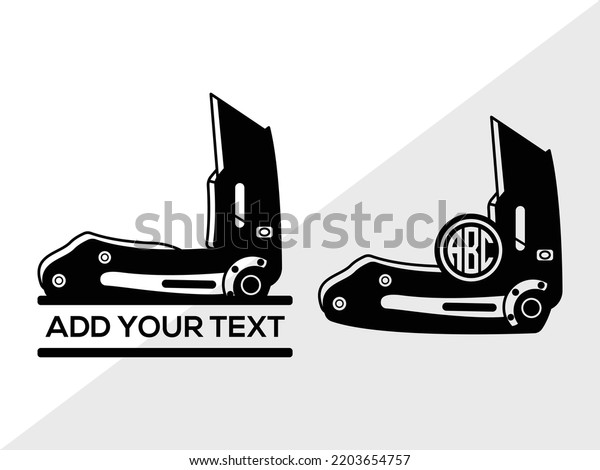 Box Cutter Monogram Svg Printable Vector Stock Vector (Royalty Free ...