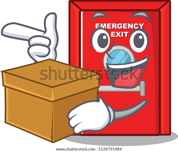 Box Emergency Exit Door Isolated Cartoon Stock Vector (Royalty Free ...
