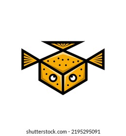 Box Fish Combination Minimalist Elegant Style Stock Vector (Royalty ...