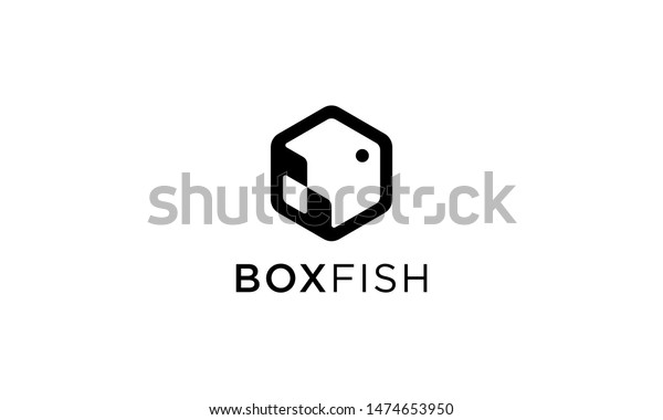 Box Fish Logo Design Template Stock Vector (Royalty Free) 1474653950