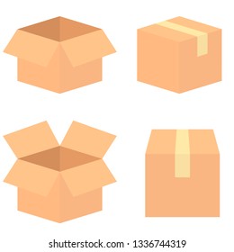 Box Flat Icon Illustration Isolated On Stock Vector (Royalty Free ...