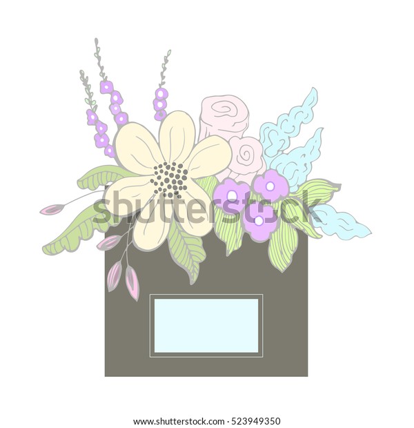 Box Flower Arrangement Vector Illustration Stock Vector (Royalty Free ...
