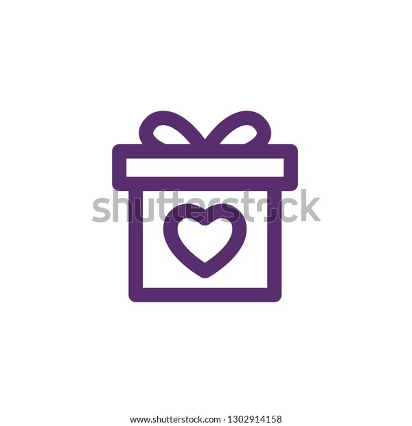 Box Gift Valentine Icon Valentine Day Stock Vector (Royalty Free ...