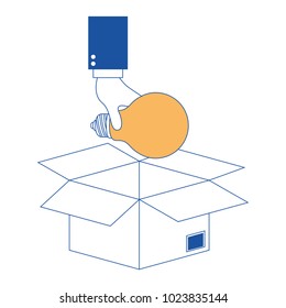 Box Hand Bulb Light Stock Vector (Royalty Free) 1023835144 | Shutterstock