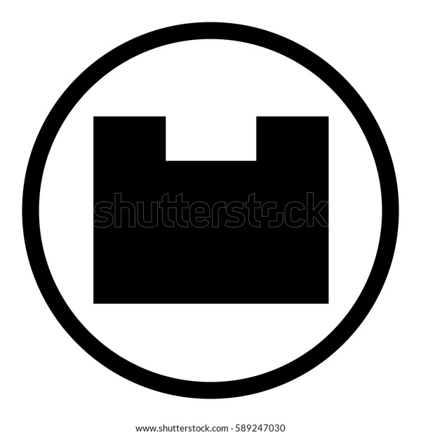 Box Icon Circle On White Background Stock Vector (Royalty Free ...