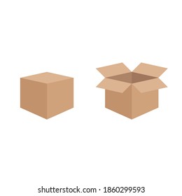 Box Icon Flat Style Illustration Flat Stock Vector (Royalty Free ...