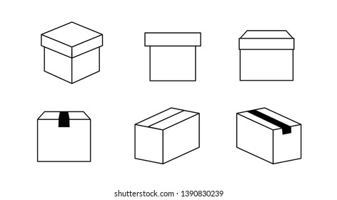 Box Icon Setsimple Set Abstract Product Stock Vector (Royalty Free ...