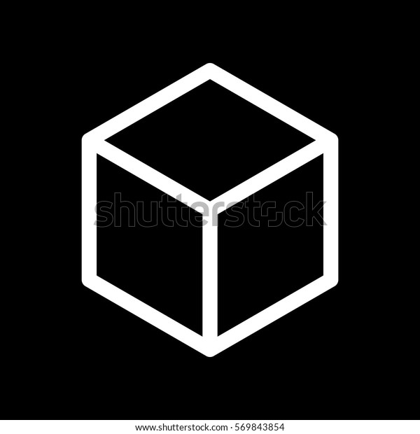 Box Icon White Icon On Black Stock Vector (Royalty Free) 569843854 ...