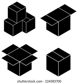 Box Icons Set Stock Vector (Royalty Free) 224583700 | Shutterstock